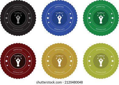 Stamp Seal Colorful Set Vector Illustration Stock Vector (Royalty Free ...
