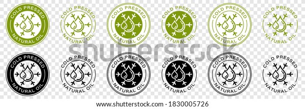 Stamp Sticker Cold Pressed Natural Oil Stock Vector (Royalty Free ...