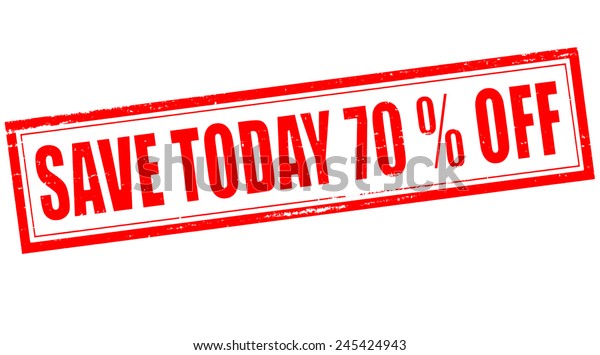 Stamp Text Save Today Seventy Percent Stock Vector (Royalty Free ...