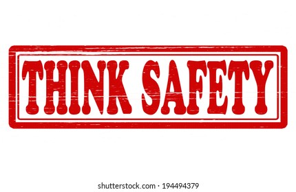 Stamp Text Think Safety Inside Vector Stock Vector (Royalty Free ...