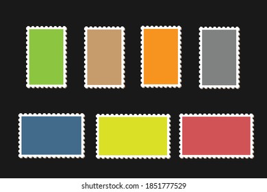 Stamps Different Colours Shapes Stock Vector (Royalty Free) 1851777529 ...