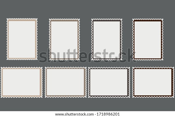 Stamps Different Colours Shapes Stock Vector (Royalty Free) 1718986201 ...