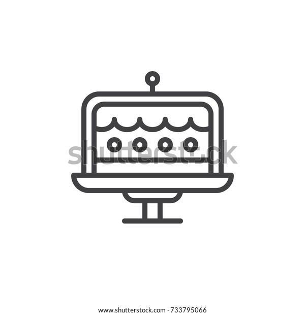 Stand Cake Line Icon Outline Vector Stock Vector (Royalty Free) 733795066