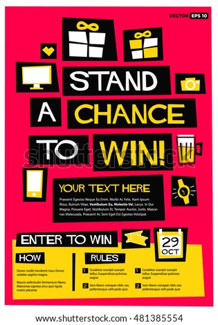 Stand Chance Win Flat Style Vector Stock Vector (Royalty Free ...