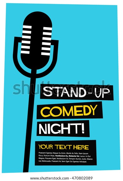 Stand Up Comedy Night! (Flat Style Vector Illustration Performance Show ...
