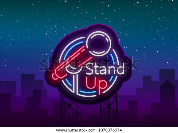 Stand Comedy Show Neon Sign Neon Stock Vector (Royalty Free) 1070376074