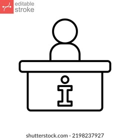 Stand Desk Information Icon Counter Reception Stock Vector (Royalty ...
