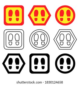 Stand Here Icon Prevention Spreading Infection Stock Vector (Royalty ...