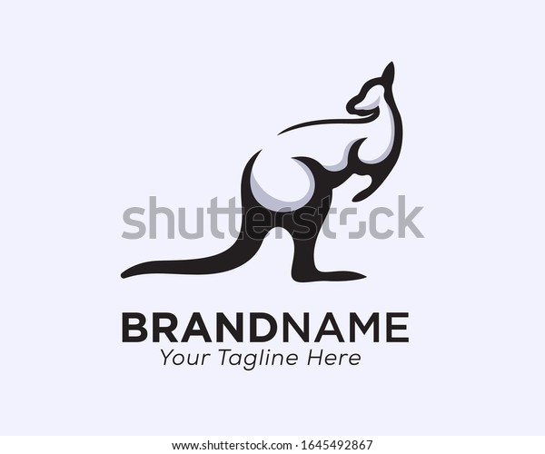 Stand Kangaroo Look Back Logo Design Stock Vector (Royalty Free ...