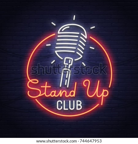 Stand Neon Sign Neon Sign Stand Vector de stock (libre de regalías ...