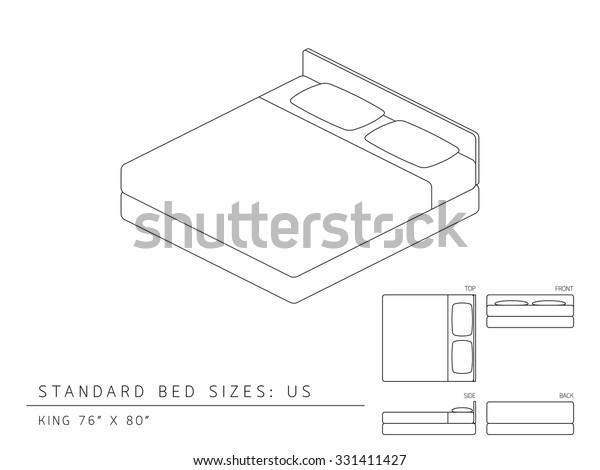 Standard Bed Sizes Us United States Stock Vector (Royalty Free ...