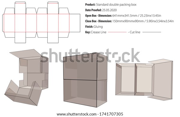 Standard Double Packing Box Design Template Stock Vector (Royalty Free ...