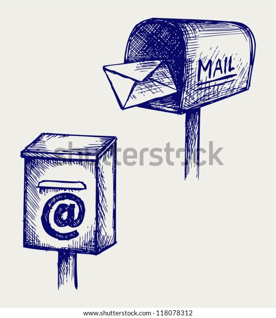 Standard Mailbox Mail Doodle Style Stock Vector (Royalty Free ...