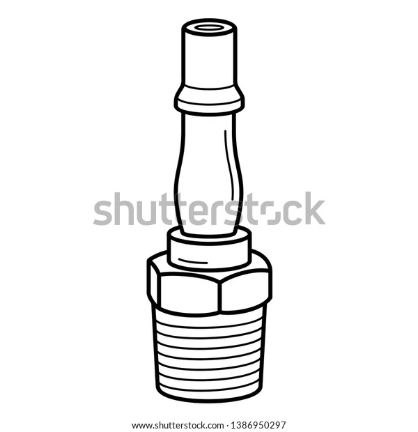 Standard Male Adaptor Plug Vector Outline Stock Vector (Royalty Free ...