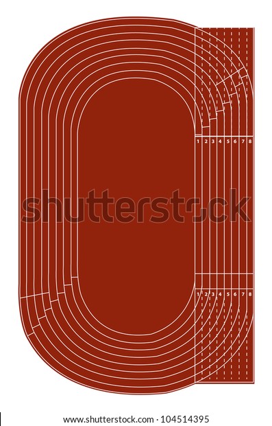 Standard Running Track On White Vector Stock Vector (Royalty Free ...