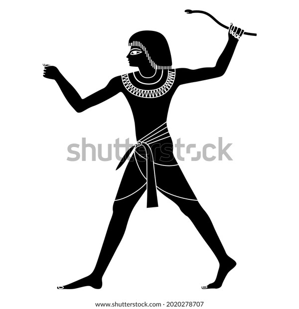 Standing Ancient Egyptian Man Pharaoh Holding Stock Vector (Royalty ...
