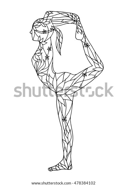 Standing Bow Back Bend 1 Leg: стоковая векторная графика (без ...