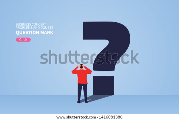 Standing Businessman His Question Mark Shadow Stock Vector (Royalty ...