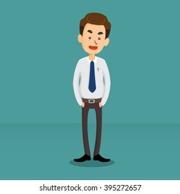 Standing Employee Cartoon Stock Vector (Royalty Free) 395272657 ...