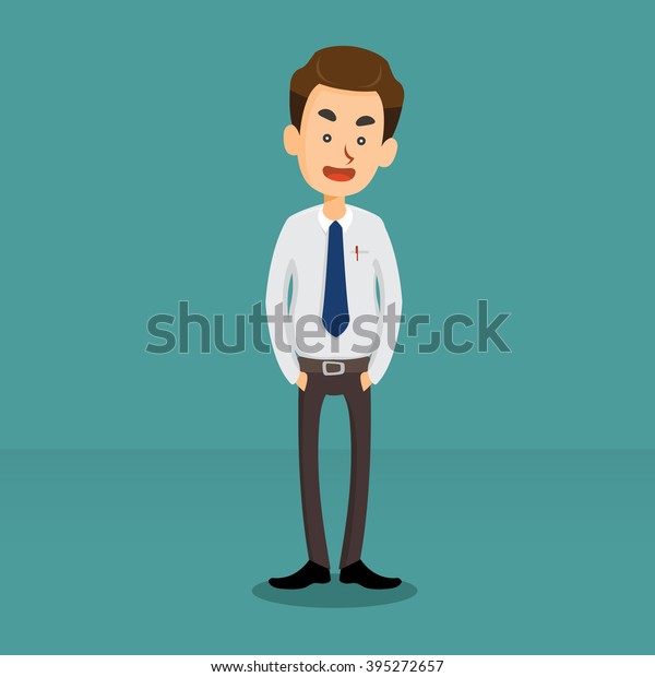 Standing Employee Cartoon Stock Vector (Royalty Free) 395272657 ...