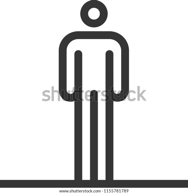 Standing Figure Bold Line Stick Figure Stock Vector (Royalty Free ...