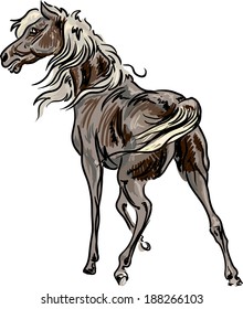 Standing Horse Stock Vector (Royalty Free) 188266103 | Shutterstock