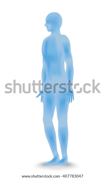 Standing Human Body Silhouette Side View Stock Vector (Royalty Free ...