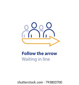 Standing Line Waiting Queue Follow Arrow 库存矢量图（免版税）793803700 | Shutterstock