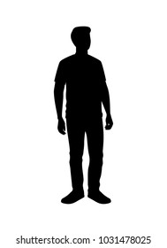 Standing Man Silhouette Vector Stock Vector (Royalty Free) 1031478025 ...