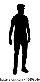 Standing Man Silhouette Vector Stock Vector (Royalty Free) 464095463 ...