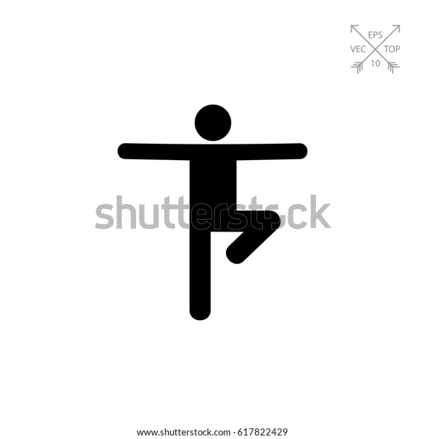 Standing On One Leg Balance Concept Stock Vector (Royalty Free) 617822429