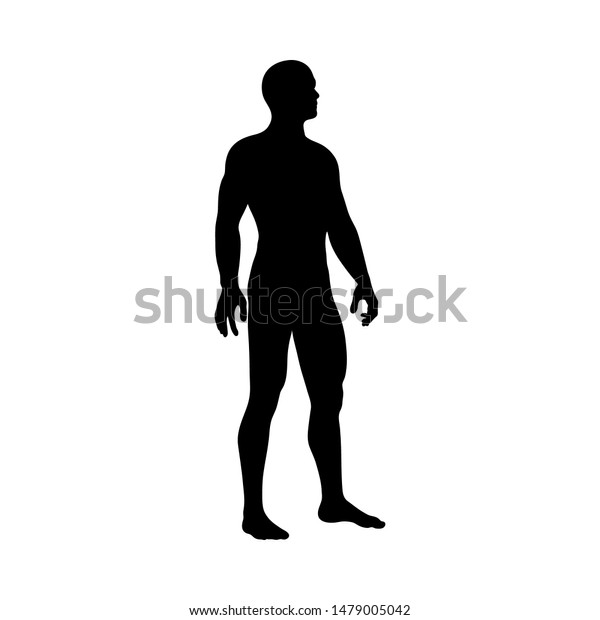 Standing Pose Man Silhouette Very Smooth Stock Vector (Royalty Free ...