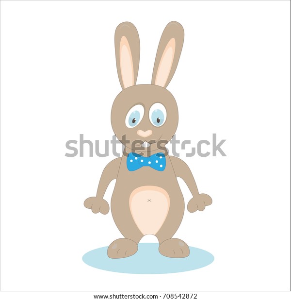 Standing Rabbit Cartoon On White Wearing Stock Vector (Royalty Free ...