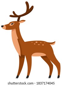 Standing Reindeer Side View Beautiful Animal Stock Vector (Royalty Free ...