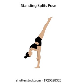 Standing Splits Pose Yoga Workout On Stock Vector (Royalty Free) 1920628328
