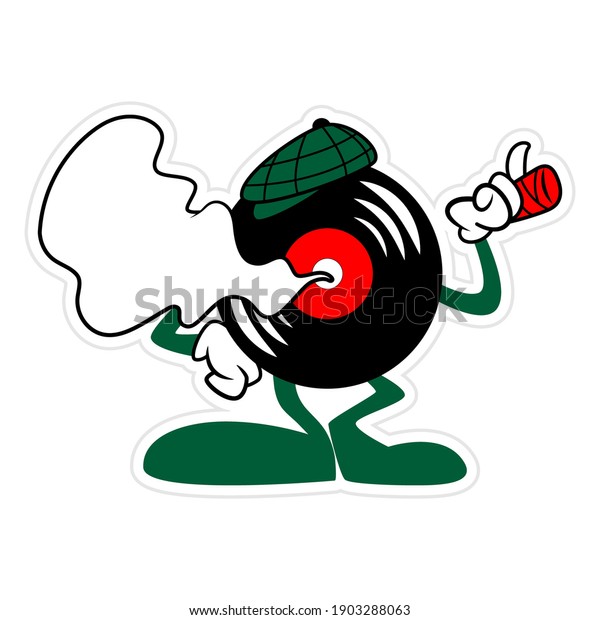 Standing Vinyl Record Cartoon Characters Wearing Stock Vector (Royalty ...