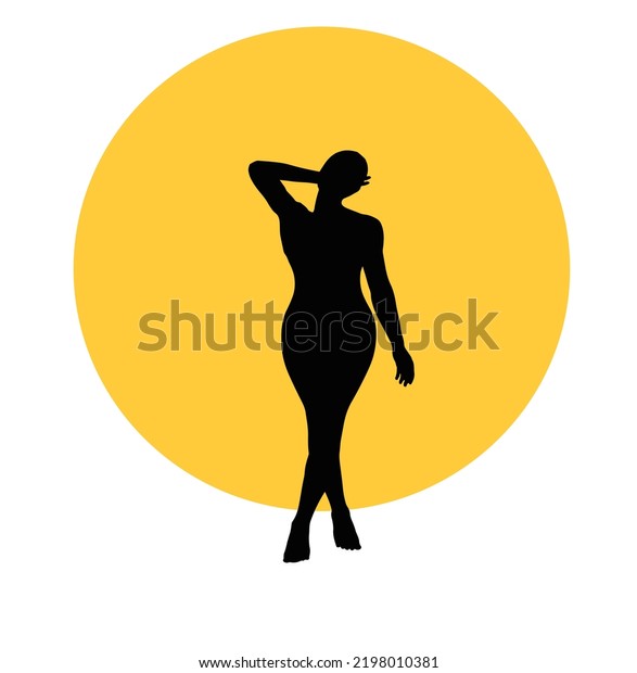 Standing Woman Vector Design Isolated On Stock Vector (Royalty Free ...
