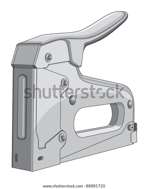 Stapler Illustration Heavy Duty Construction Stapler Stock Vector ...
