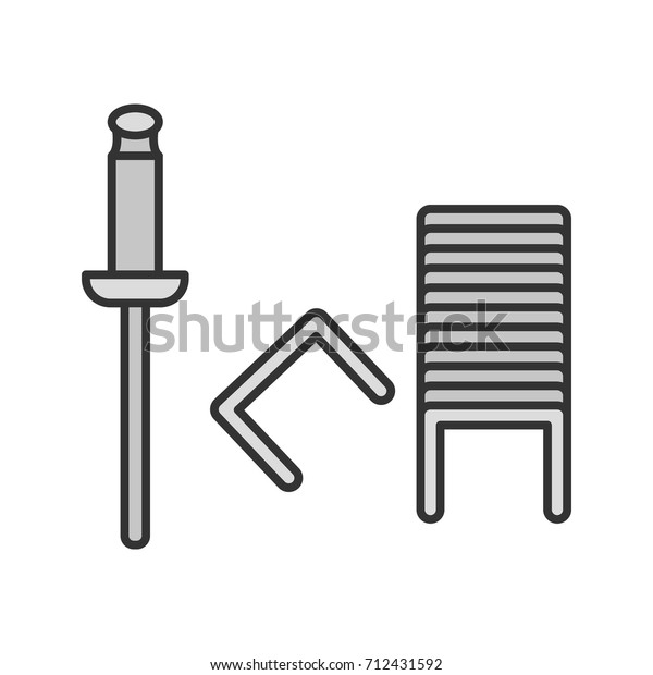 Stapler Pins Color Icon Staples Isolated Stock Vector (Royalty Free ...