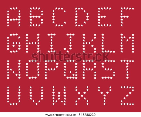 Star Alphabet Font Set White Isolated Stock Vector (Royalty Free) 548288230