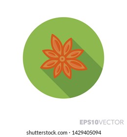 Star Anise Flat Design Round Icon Stock Vector (Royalty Free ...