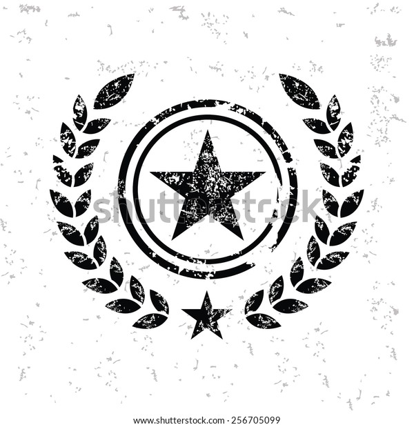 Star Badge Design On Old Papergrunge Stock Vector (Royalty Free) 256705099