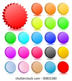 Star Badges Vector Icons Stickers Illustration Stock Vector (Royalty ...