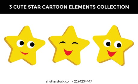 Star Cartoon Cute Character Element Stock Vector (Royalty Free ...