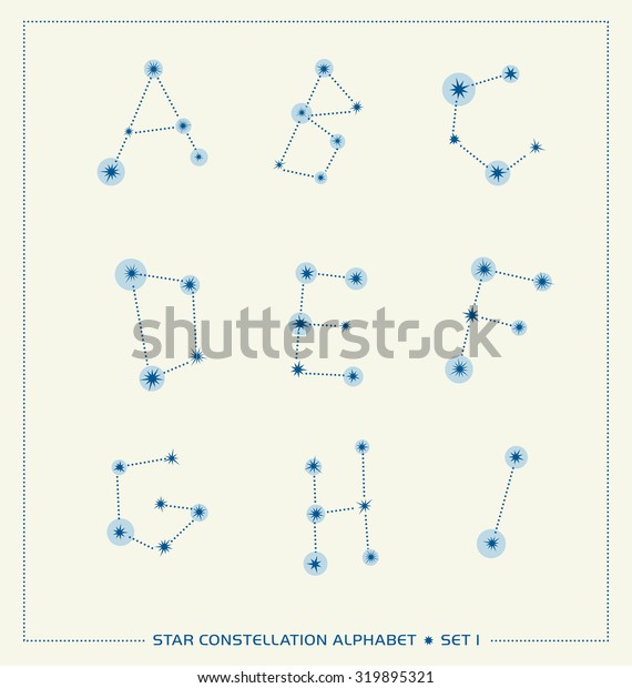 Star Constellation Alphabet Letters Font Set Stock Vector (Royalty Free ...