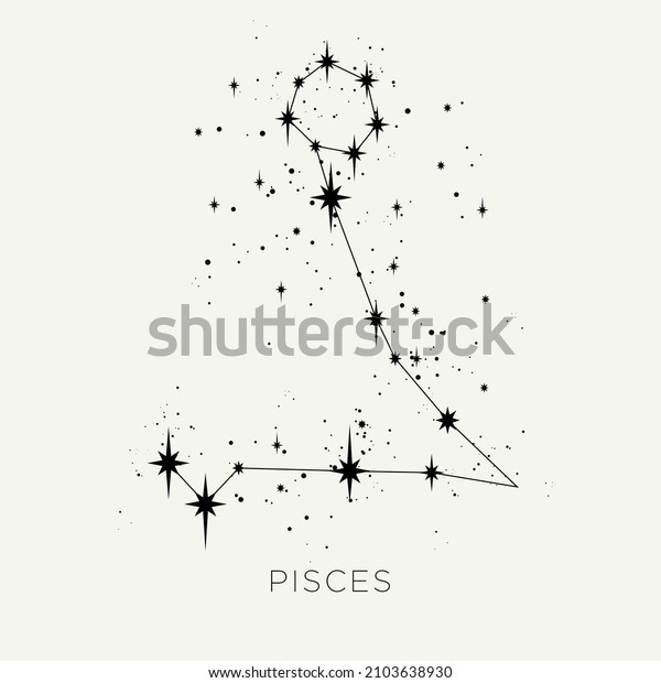 Star Constellation Zodiac Pisces Vector Black Stock Vector (Royalty ...