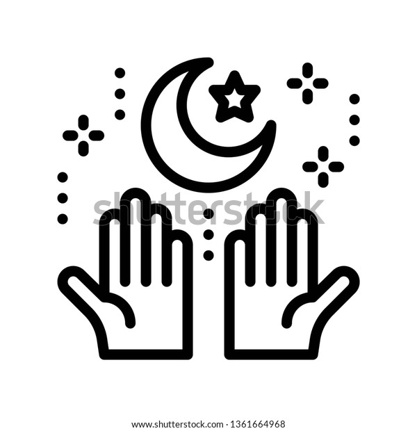 Star Crescent Hand Vector Illustration Ramadan Stock Vector (Royalty ...