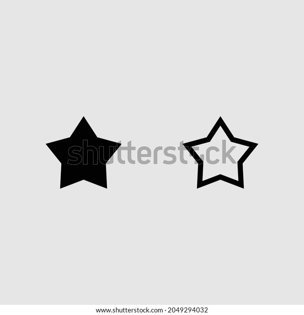 Star Fill Outline Icon Set Isolated Stock Vector (Royalty Free ...