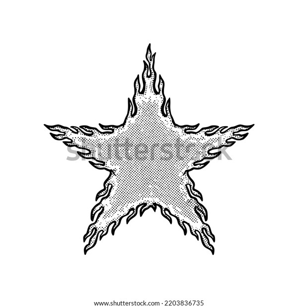 Star Fire Illustration Hand Drawn Cartoon Stock Vector (Royalty Free ...