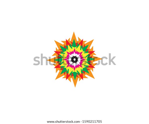 Star Flower Logo Design Symbol Stock Vector (Royalty Free) 1590211705 ...